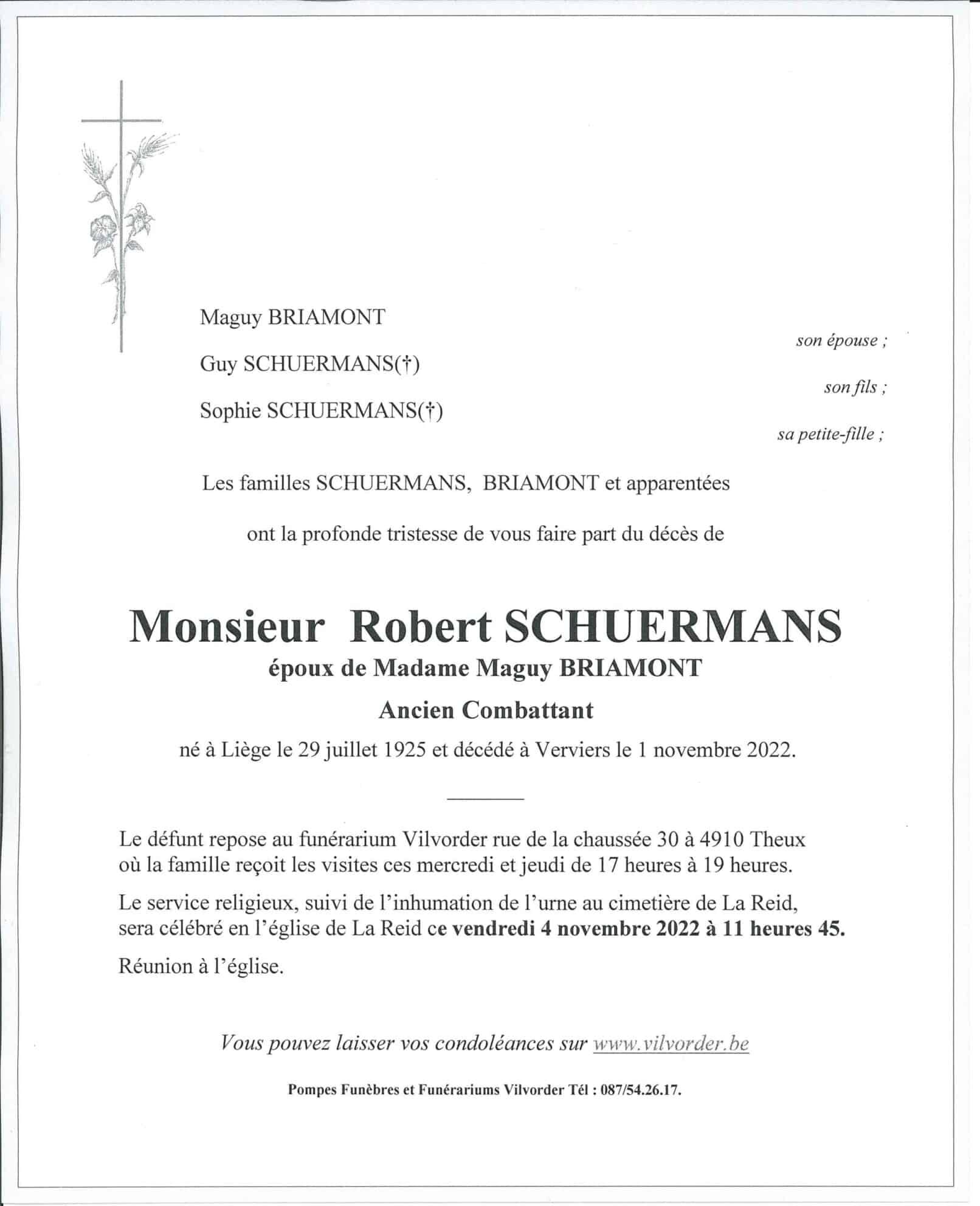 Décès de Bob Schùermans, ancien membre du SI | Syndicat d'Initiative de ...